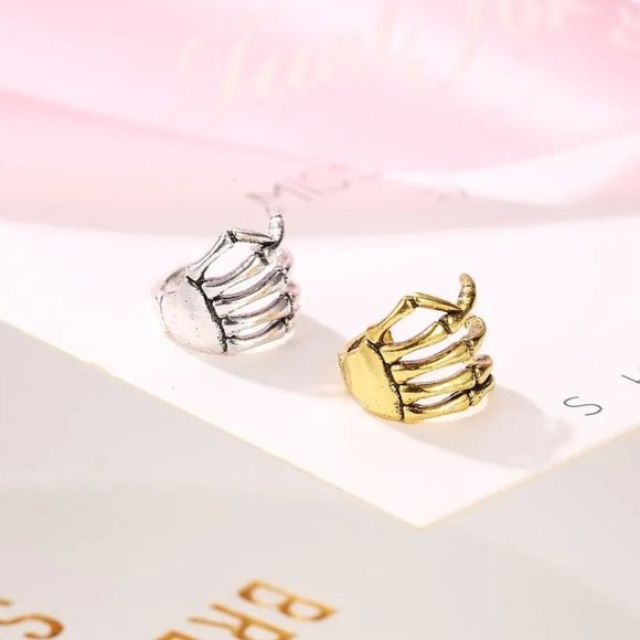 chichigems | Jewelry | Aged Ancient Gold Skeleton Hand Ear Cuff New ...
